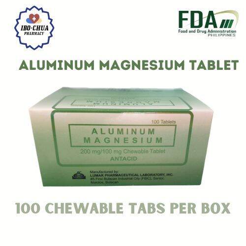Aluminum Magnesium 200mg/100mg (ANTACID)- 100 chewable tablets | Lazada PH
