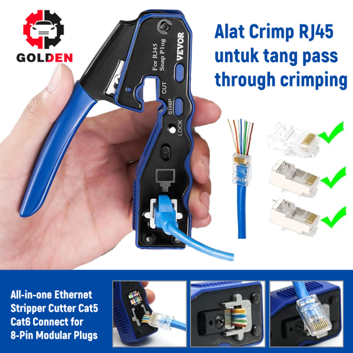 Alat Crimping RJ45 Alat Crimping Ethernet Pemotong Kawat Crimper TANG ...