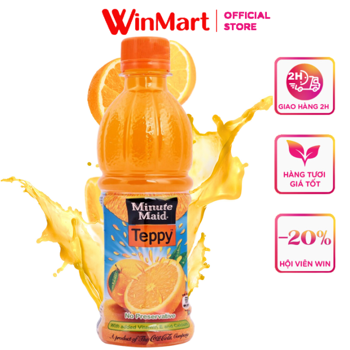 [Siêu thị WinMart] - Nước cam có tép Teppy chai 327ml | Lazada.vn