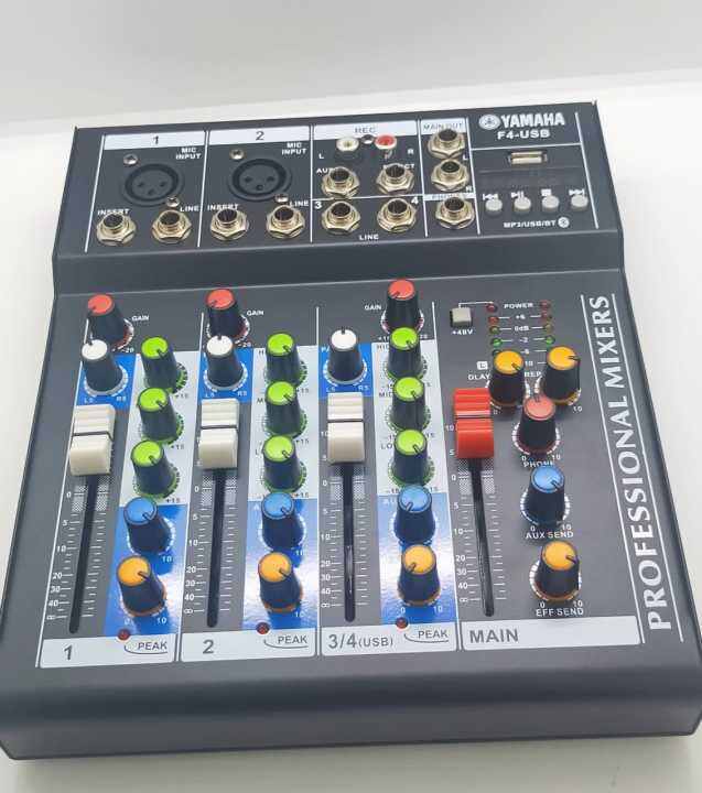 Yamaha F4-USB Mixer 4 Channel Built in Effects Processor with MP3 Player/USB/Bluetooth/EQ ...