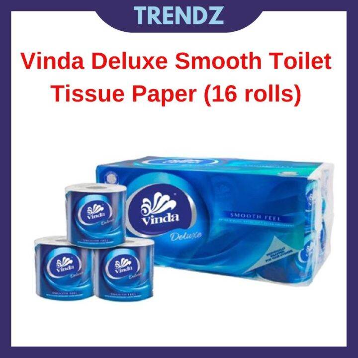 Vinda Deluxe Smooth Toilet Tissue 3 Ply x 16 rolls Tisu Gulung Tandas ...