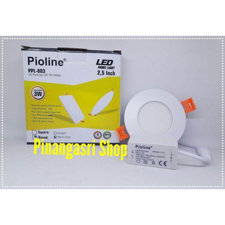 Lampu Downlight LED Pioline 3W Bulat Slim 3Watt 3 watt LED Panel ...