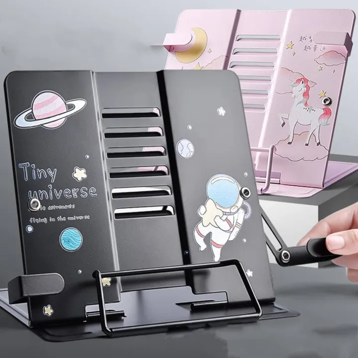 Adjustable Fold able Book Holder Tray with Page Holder Clips | Lazada PH