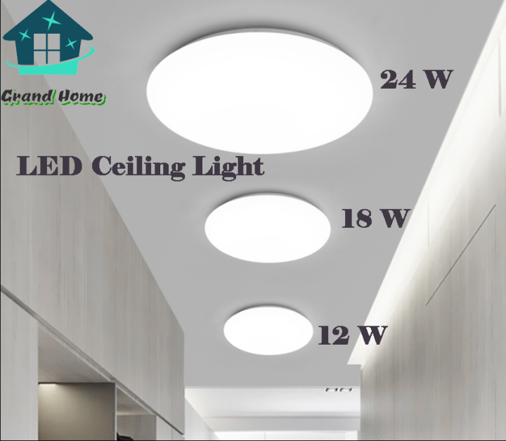 Grand Home Modern Round LED Ceiling Lights 12W/18W/24W surface mounted Panel Light Kitchen ...