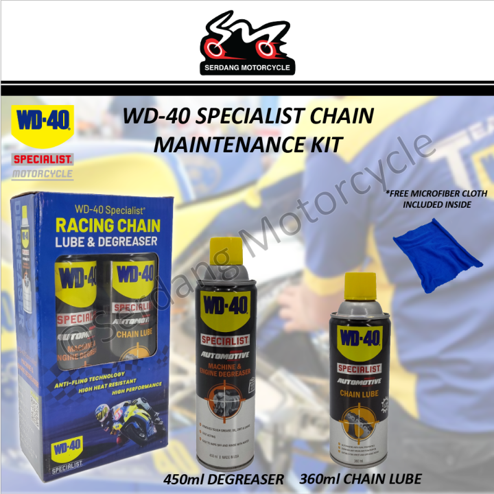 WD-40 Chain Maintenance Kit 3 in 1 Chain Lube Spray Minyak Rantai ...