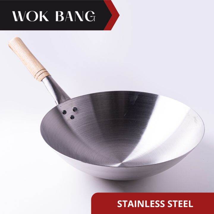 Wok Bang Stainless Steel Wok Pan♭ | Lazada PH