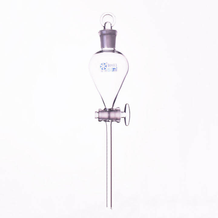 Separatory funnel globe shape,with ground-in glass stopper and stopcock ...