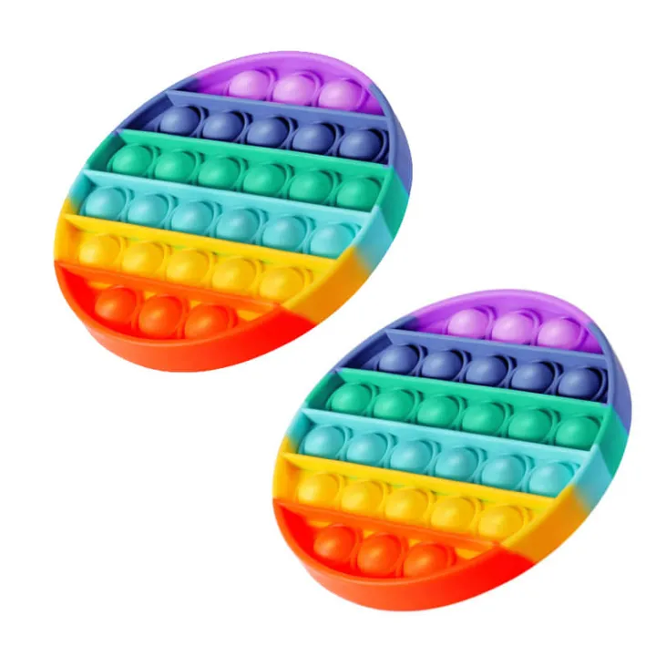 New Unicorn Pop It Round Fidget Toy Push Bubble Stress Relief Kids Pop ...