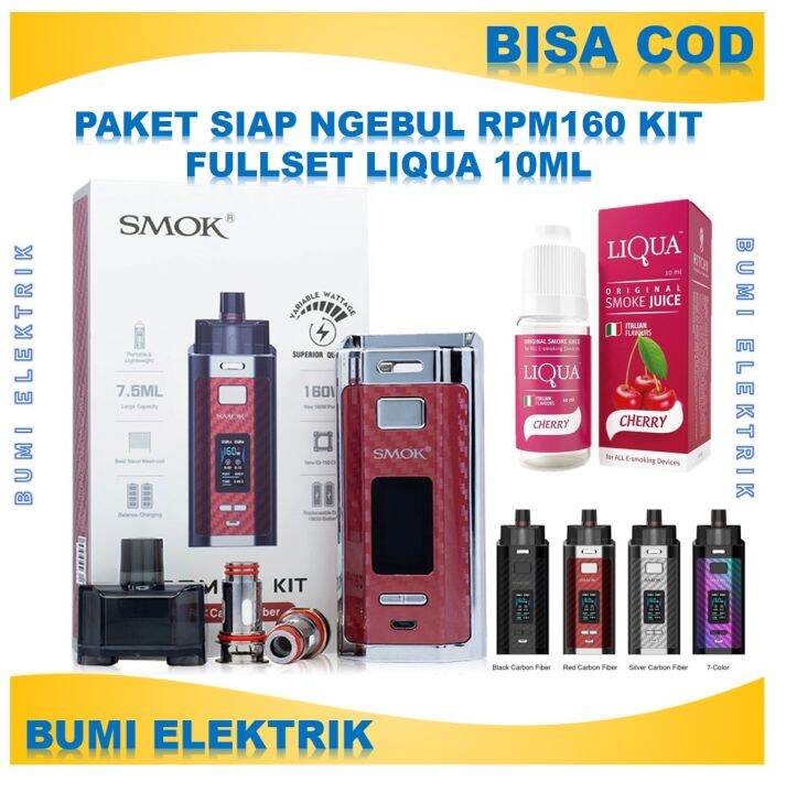 VAPEE VAPOOR SMOKE RPM160 KIT 160WATT AUTHENTIC FULL SET LIQUIDS 10ML PAKET SIAP NGEBULLL BOS ...