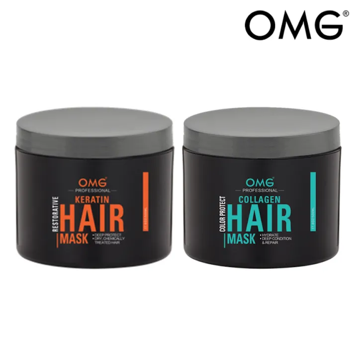 OMG Professional Keratin Restorative/Collagen Color Protect Hair Mask ...