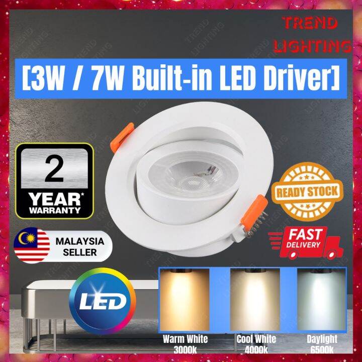 3W 7W LED Recessed Ceiling Eyeball Spotlight Round LED Downlight ...