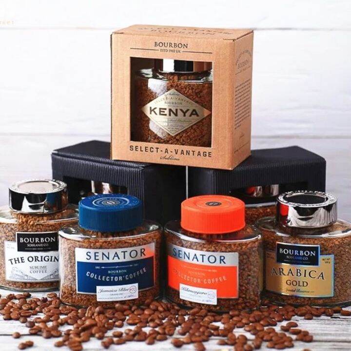 Original imported Russian instant pure black coffee BOURBON extra strong extra bitter freeze ...