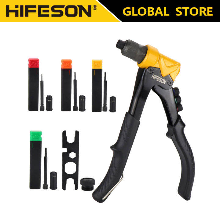 HIFESON Dual Purpose Rivet Nut Tool Riveter Single Manual แรงงาน ...