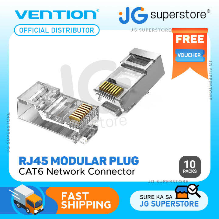 Vention CAT6 FTP/UTP RJ45 Transparent Modular Ethernet Connector 125MHz ...