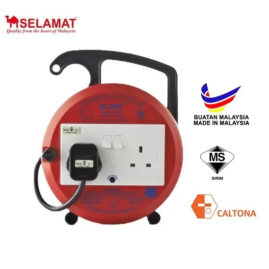 Selamat Extension Cable Reel With 2Gang Socket & Overload Protection ...