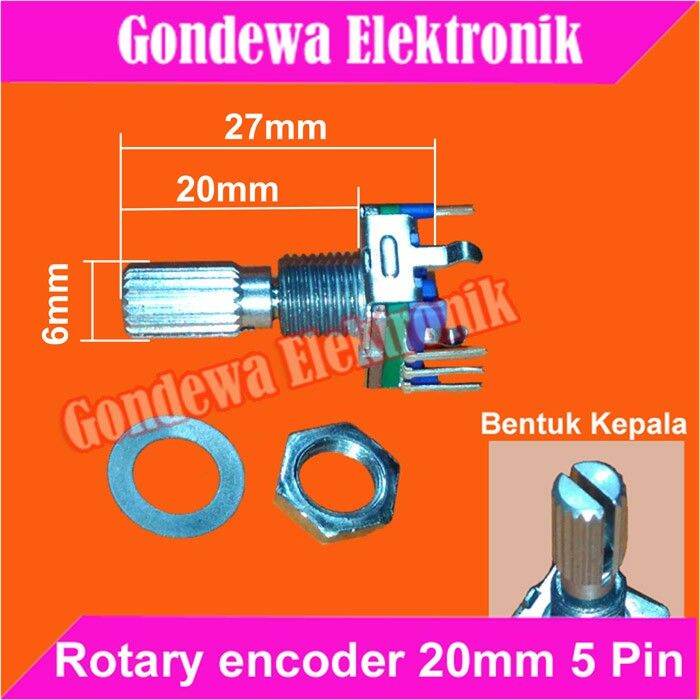 Rotary encoder 5 pin 20mm potensio digital EC11 | Lazada Indonesia