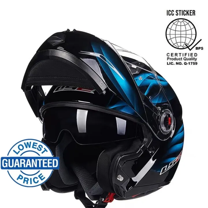 【Ready Stock】ICC Standard Motorcycle Modular Helmet Dual Lens Flip Up ...