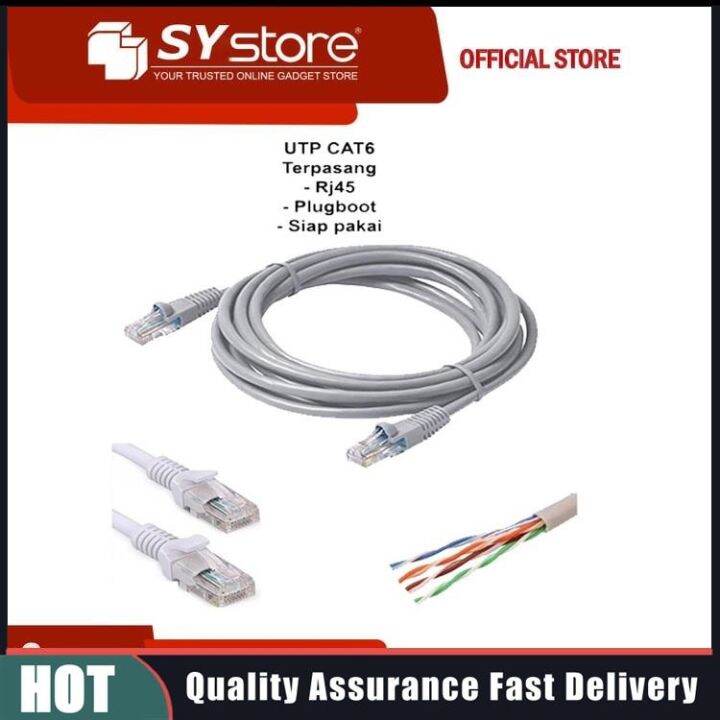SYCAT 3M/5M/10M/15M/20M Cable UTP CAT 6 Install RJ45 And PLUGBOOT Ready ...
