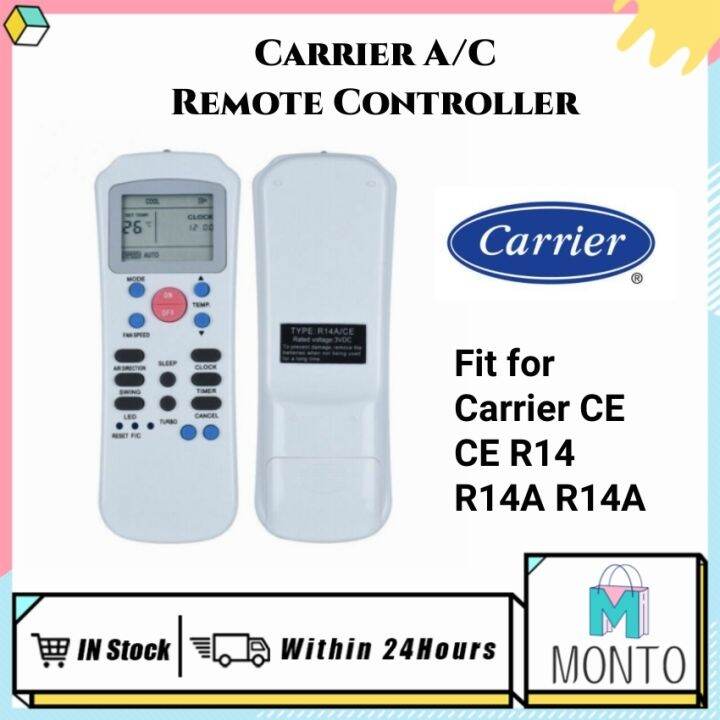 Carrier Remote for Airconb Fit Carrier AC Air Conditioner R14A R14A/CE ...