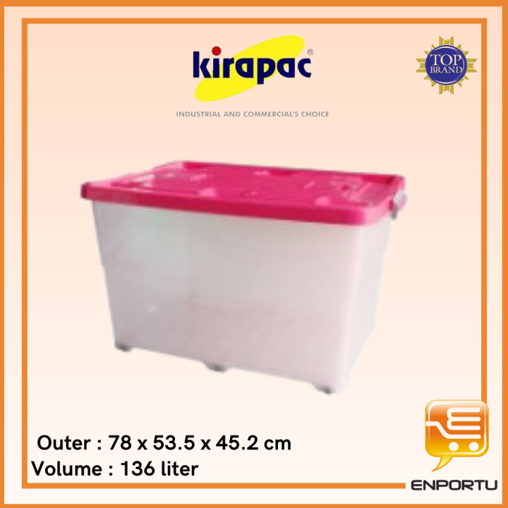 KIRAMAS Container Box Plastik 135 Liter B135 KPR AR (Ada Roda) | Lazada Indonesia