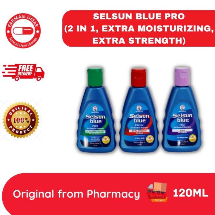 Selsun Blue Anti-Dandruff Shampoo 120ml - Extra Moisturizing/ Extra ...