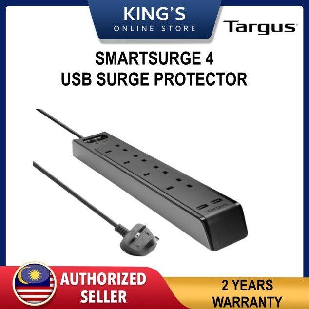 Targus SmartSurge 4 with 2 USB Ports Surge Protection Power Plug ...