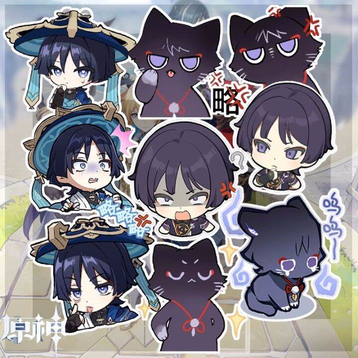 Wanderer Balladeer Cute Stickers Genshin Impact Merch Kamisato Ayaka ...