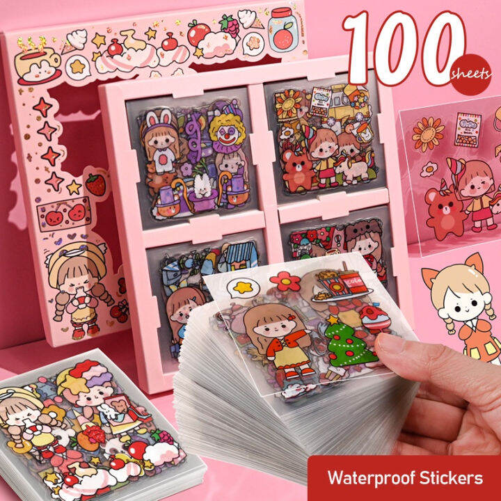 Hộp Sticker 100 Tấm Hình Dán Cute Sticker Dễ Thương Sticker Decor ...