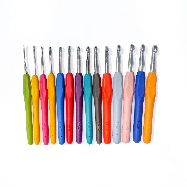 Ergonomic Colorful Crochet Hook Hooks with Rubber / SIlicon Silicone ...