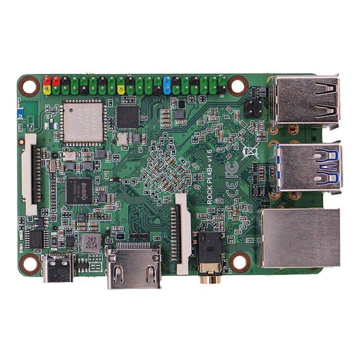 Rock Pi 4B+Plus Model B Development Board RK3399 Hexa-Core 4 x USB SBC PC Motherboard Onboard ...