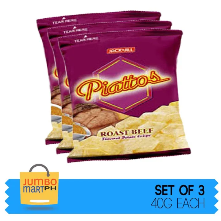 PIATTOS ROAST BEEF POTATO CRISPS 40G / SET OF 3 | Lazada PH
