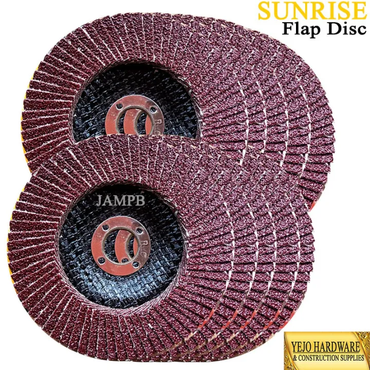 Sunrise Flap Disc 4" 60, 80, 100, 120 grit (10pcs) Heavy Duty By YEJO ...