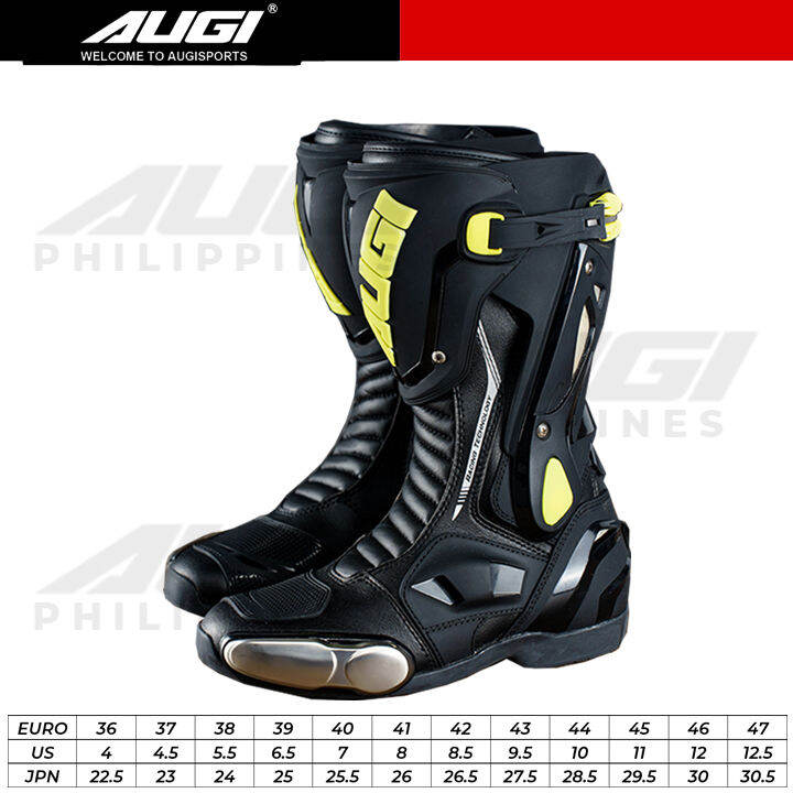 AUGI Racing Boots AR-1 Black/Yellow | Lazada PH