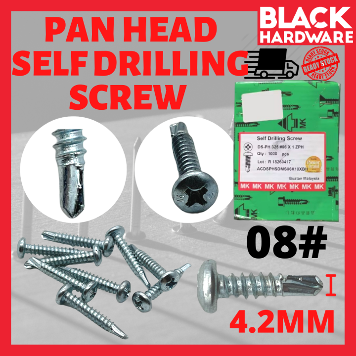 Black Hardware Roofing Self Drilling Roof Awning Screw Hexagon Head ...