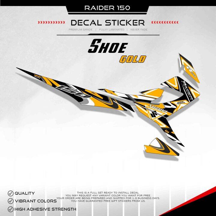 Suzuki Raider 150 Decals - ( Fully Laminated - Gloss Vinyl high grade ...