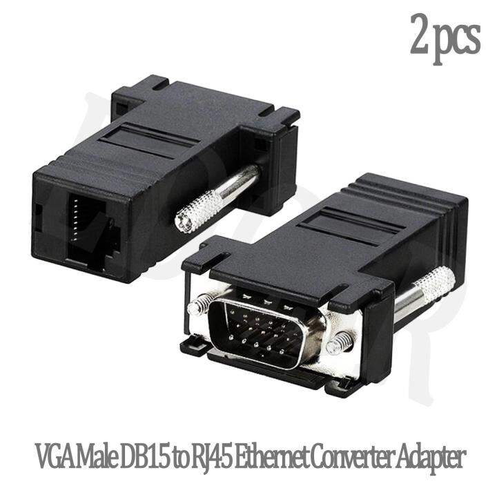 VGA Male DB15 to RJ45 Ethernet Converter Adapter - Set of 2 | Lazada PH