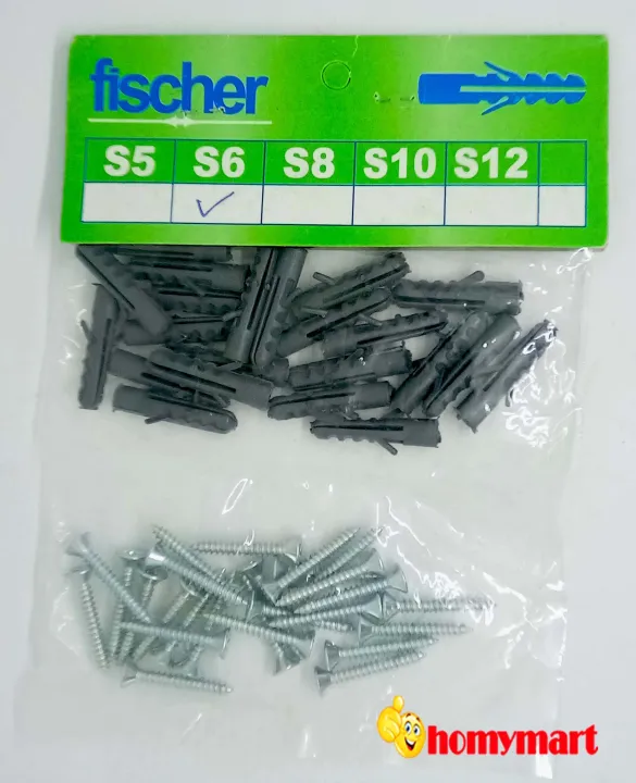 1 pak sekrup fischer S6 (est 20-25pcs) NB2025 skrup fisher | Lazada ...