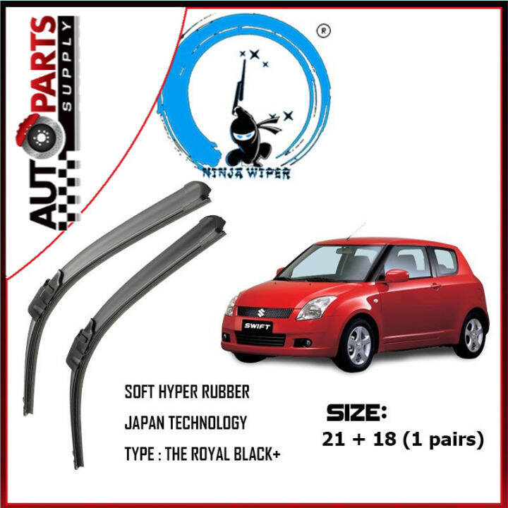 🇯🇵 Ninja Wiper The Royal black+🇯🇵 SUZUKI SWIFT 2005 (21"+18" 1PAIR) Car ...