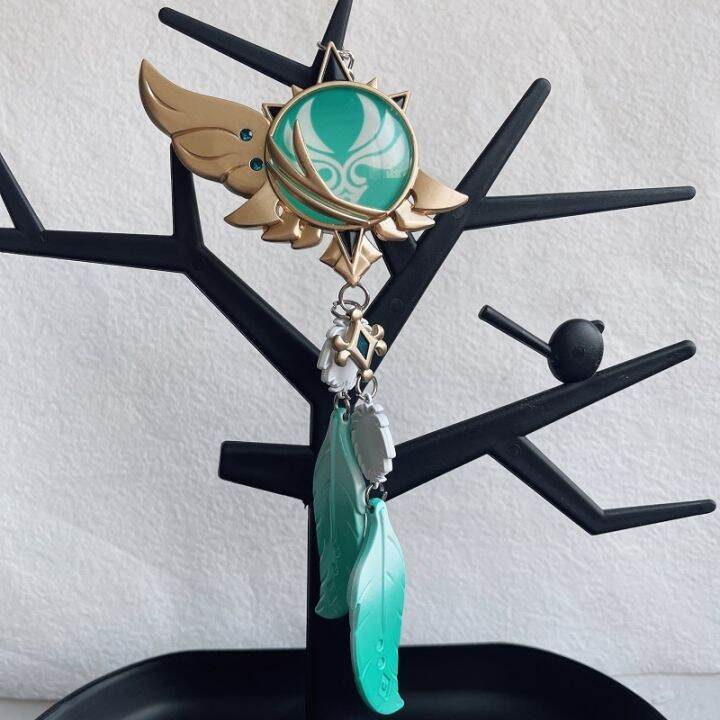 Anime Genshin Impact Keychains Vision Lnazuma Venti Key Chain Metal ...