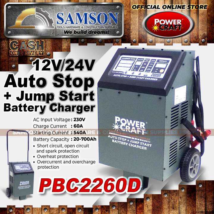 POWER CRAFT Digital Variable Charger 12V 540A RMS / 24V 270A RMS Wheel ...