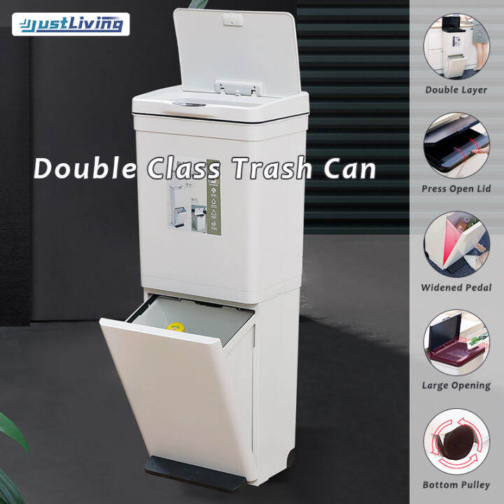 JustLiving 1PC 2/3 Tier Trash Can Garbage Can Dustbin with Dry and Wet ...