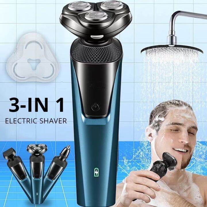 3 in 1 Electric Shaver 3D rechargeable For Men shaving Beard Hair ...