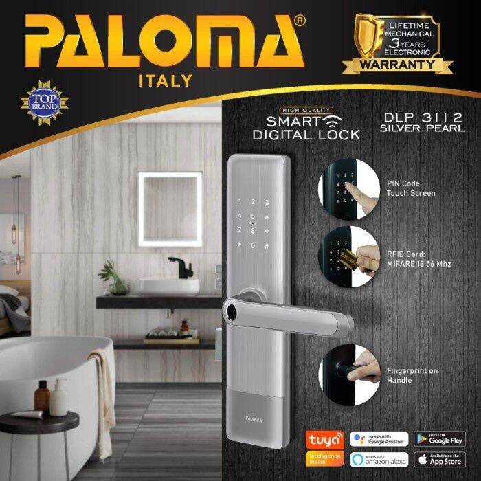 PALOMA DLP 3112 Digital Lock Smart Home Kunci Pintu Door Handle WiFi ...