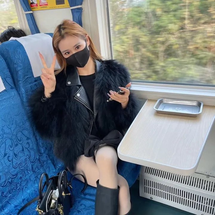 อารมณ์ Youya เสื้อกันหนาวหนัง /ฟ็อกซ์ขนเสื้อหนัง PU เย็บหนาเสื้อขนสัตว์ Biker เสื้อผ้าผู้หญิง ...