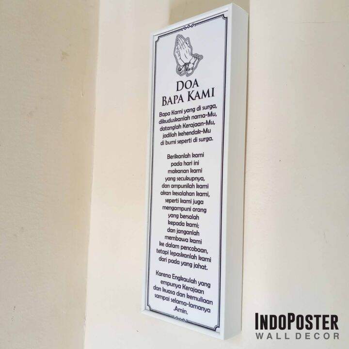 Poster Rohani Kristen Doa Bapa Kami Yesus Bingkai Frame Blok 30x10cm ...