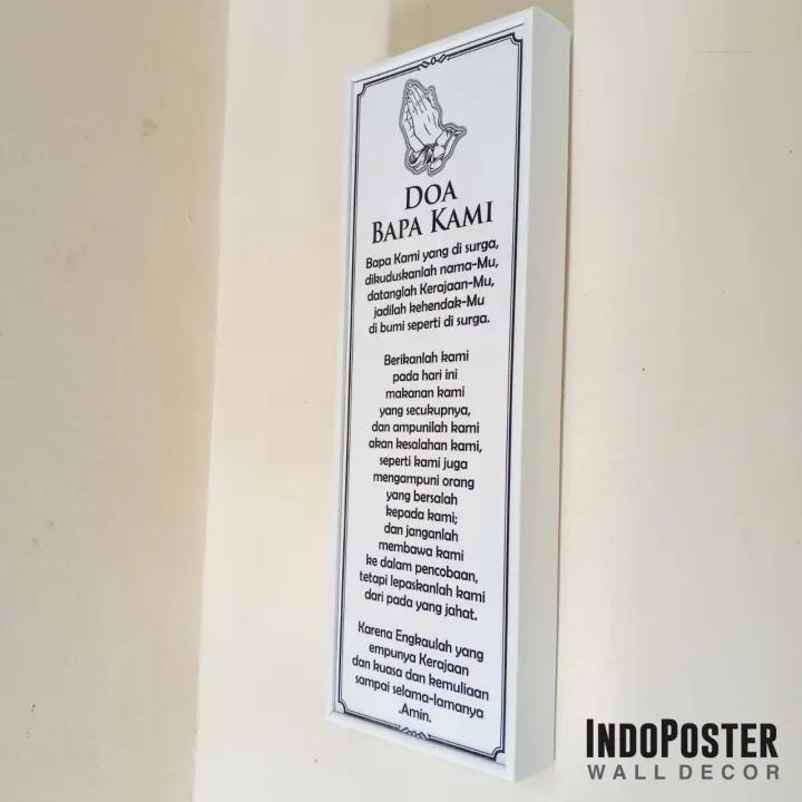Poster Rohani Kristen Doa Bapa Kami Yesus Bingkai Frame Blok 30x10cm ...
