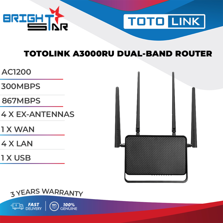 Totolink A3000Ru Dual-Band Router | Lazada