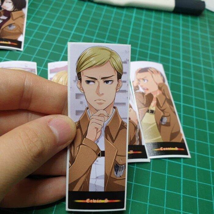 Sticker Anime - PW0123 - Slap - Attack on Titan - Erwin Smith | Lazada ...