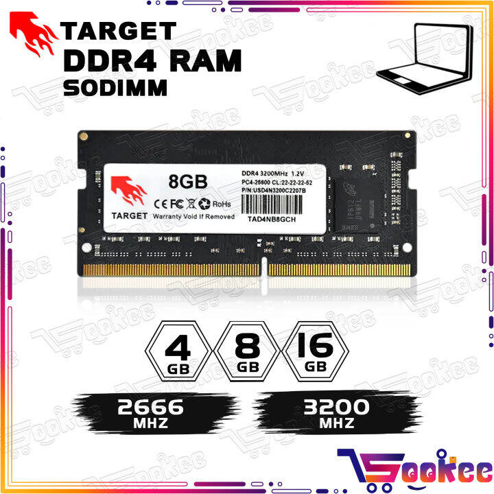 TARGET Laptop DDR4 RAM 4GB 8GB 16GB 2666MHz 3200MHz SODIMM 1.2V 260pin ...