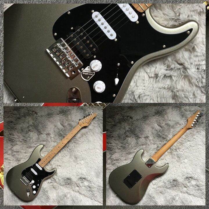 New Fender Stratocaster Metallic Gray Electric Guitar SSH Pickup Maple ...
